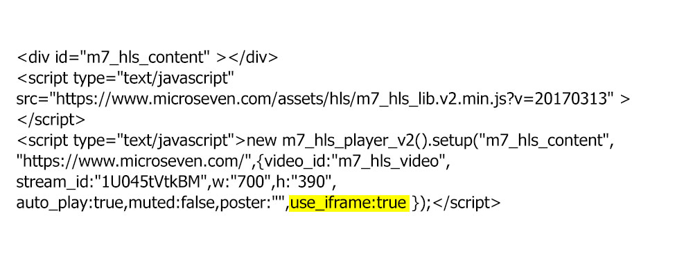 How To Add use_iframe:true Tag In The Embedded Code – microseven tech ...